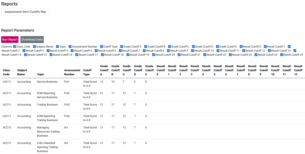 Reports – OneStudent