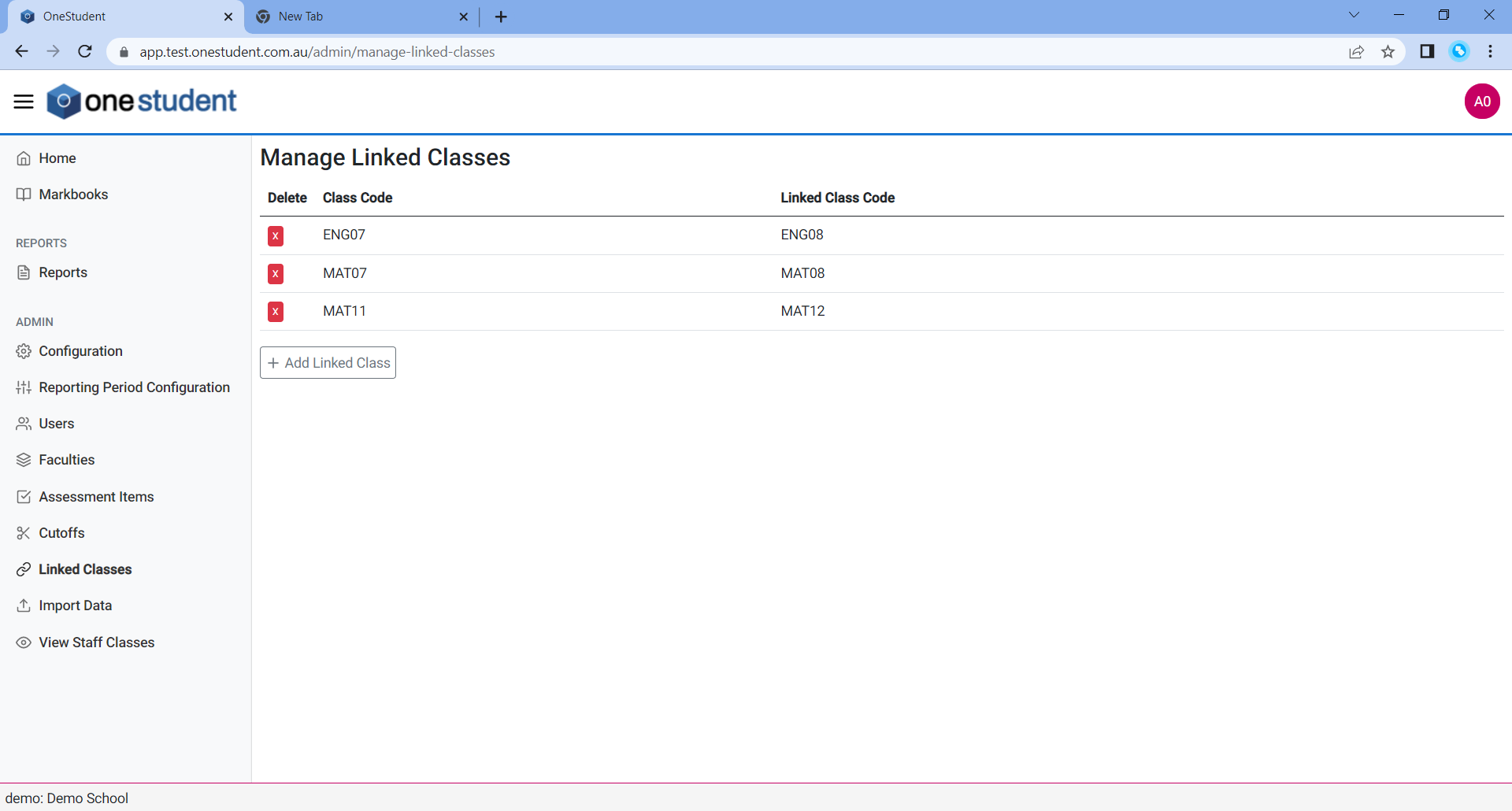 Linked Classes – OneStudent